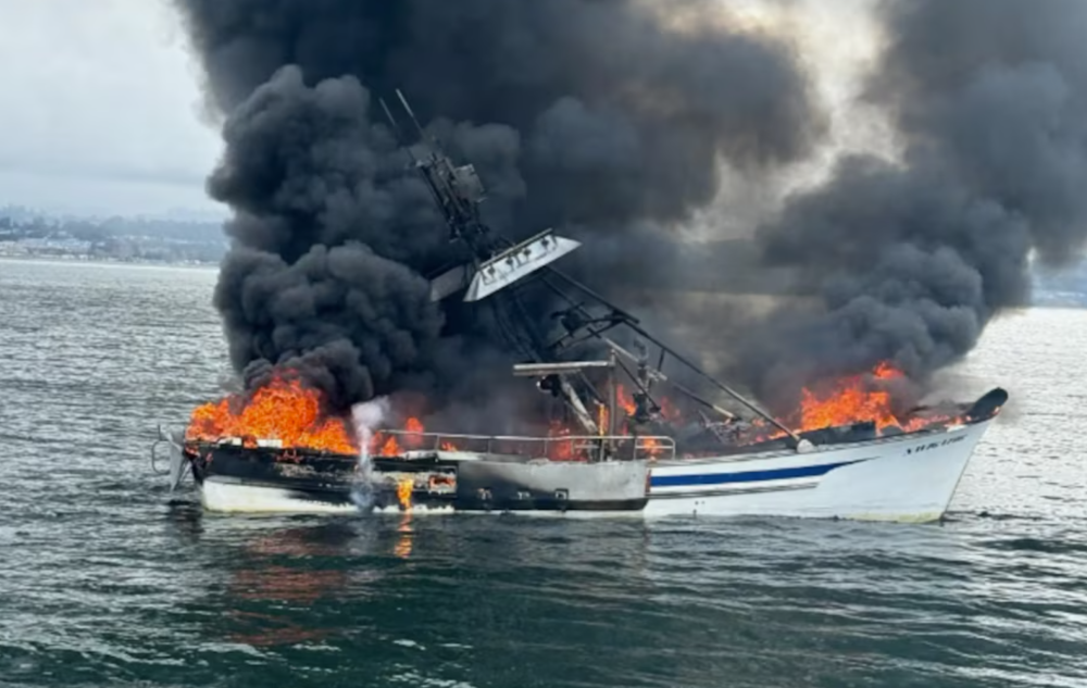 Coast Guard Responds to F/V Navigator Fire, Sinking Off Santa Cruz ...